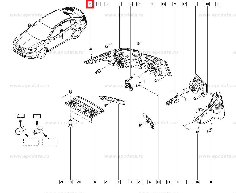 7703077469 - Clip painel forra porta :: ALL4RENAULT