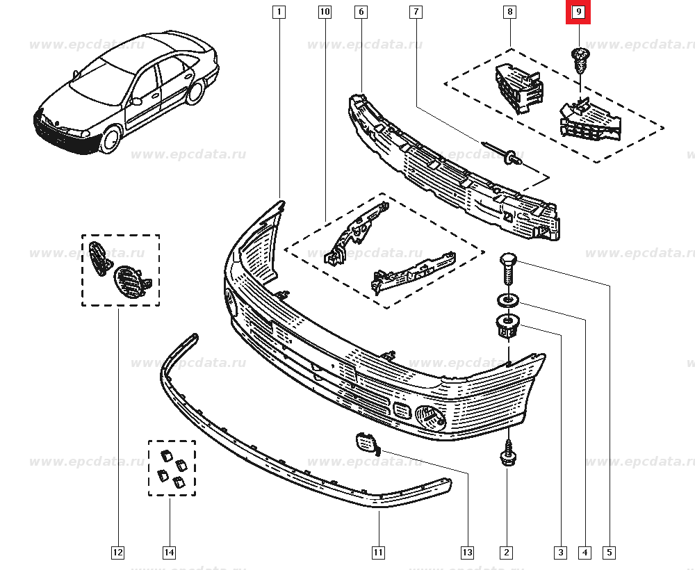 7703077135 - Clip para-choques 6,7mm / Refrigeração :: ALL4RENAULT