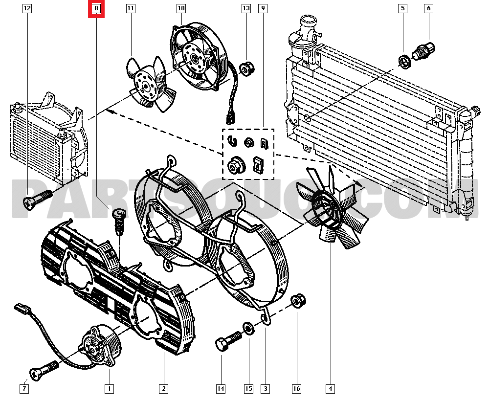 7703077135 - Clip para-choques 6,7mm / Refrigeração :: ALL4RENAULT