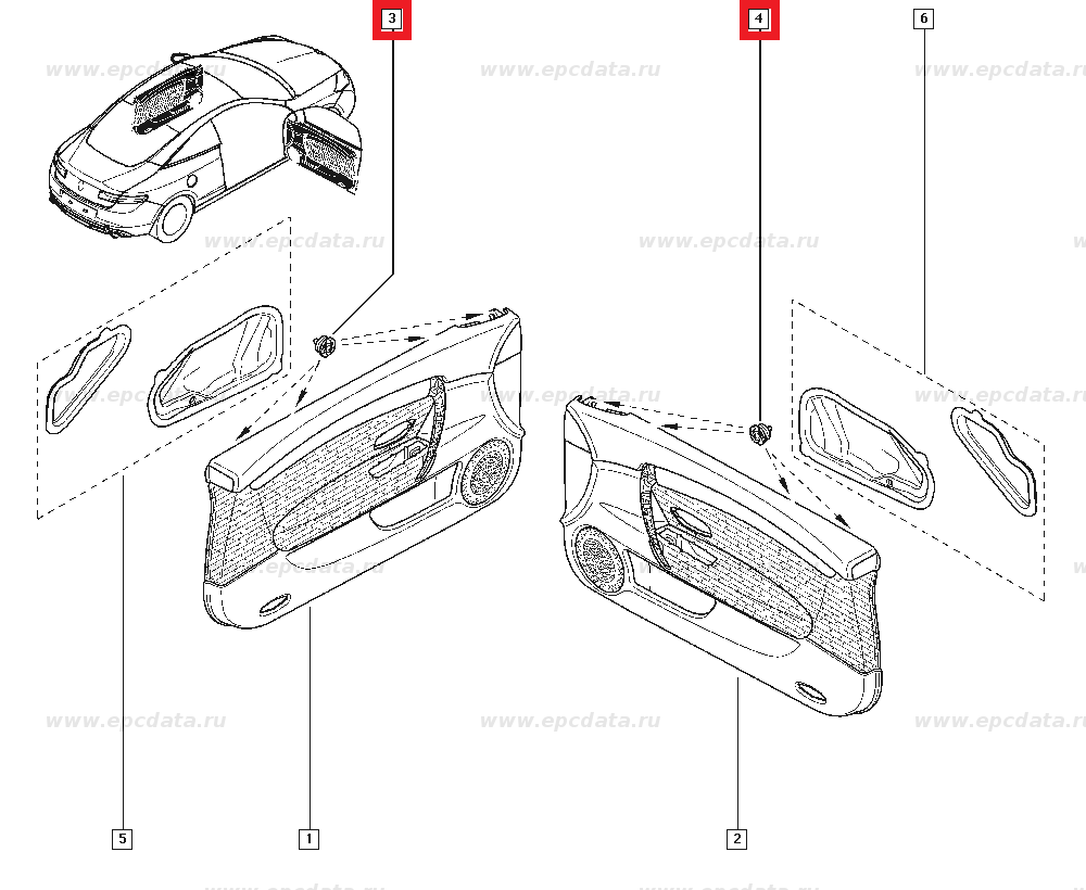 7703077476 - Clip painel forra porta :: ALL4RENAULT