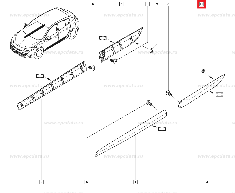 7701049270 - Clip friso lateral exterior :: ALL4RENAULT