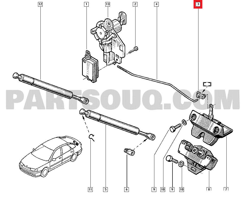 7701030060 - Clip trinco fechadura porta 4mm :: ALL4RENAULT