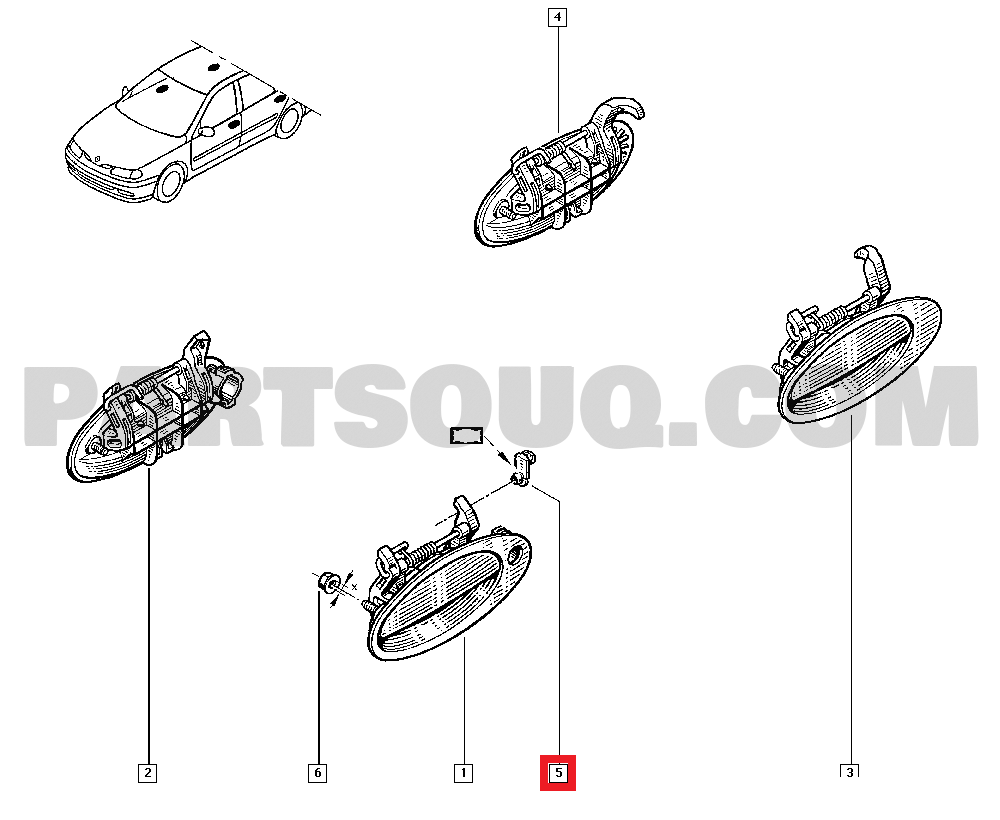 7701030060 - Clip trinco fechadura porta 4mm :: ALL4RENAULT