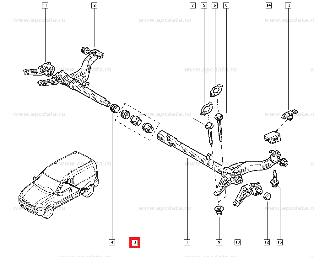 7701464321 - Kit rolamentos barra estabilizadora trás :: ALL4RENAULT