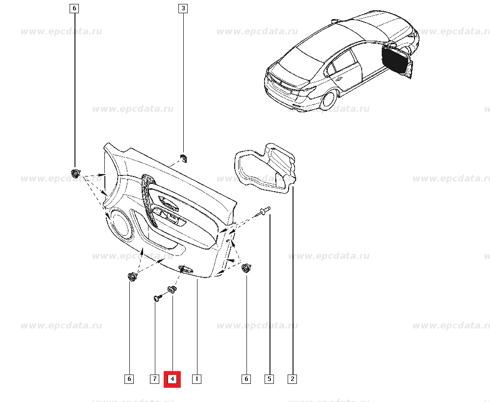 7703081232 - Clip fixar parafuso 4,2mm forra porta interior :: ALL4RENAULT