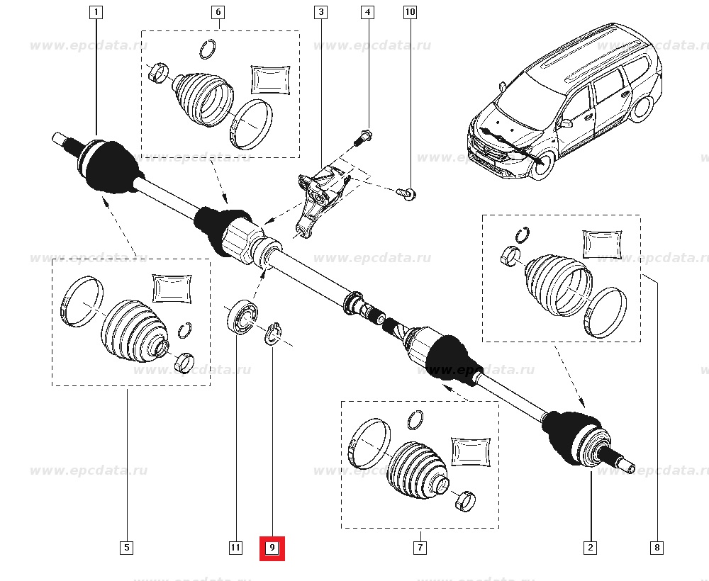7703066381 - Freio interior X54 :: ALL4RENAULT