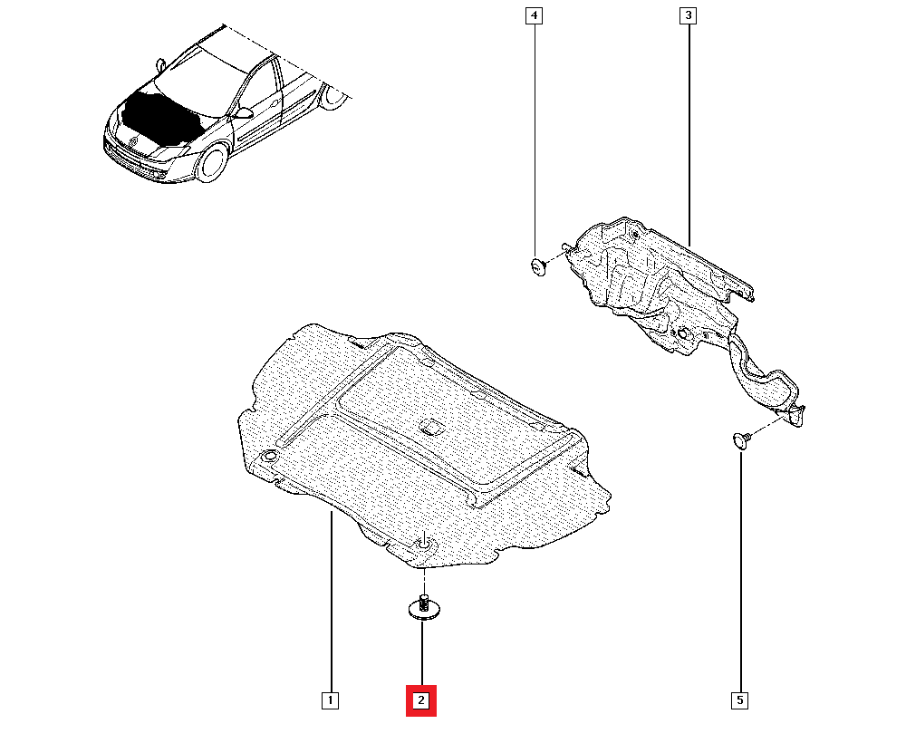 7703077453 - Clip revestimento capô :: ALL4RENAULT