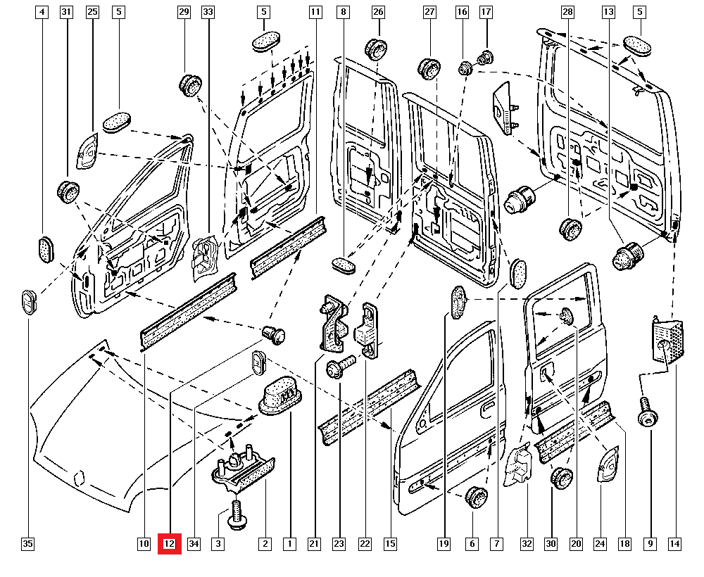 7701044547 - Clip fixação oval 5,2x11mm borracha porta :: ALL4RENAULT