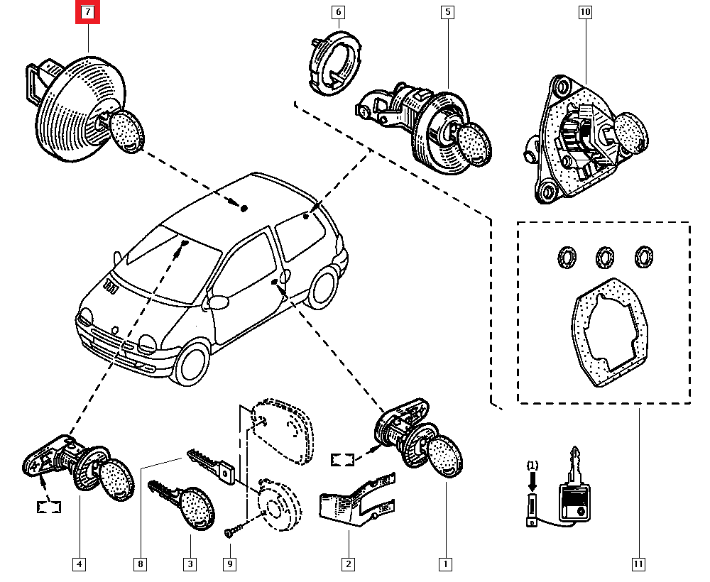 7701471585 - Tampa depósito combustível preta :: ALL4RENAULT