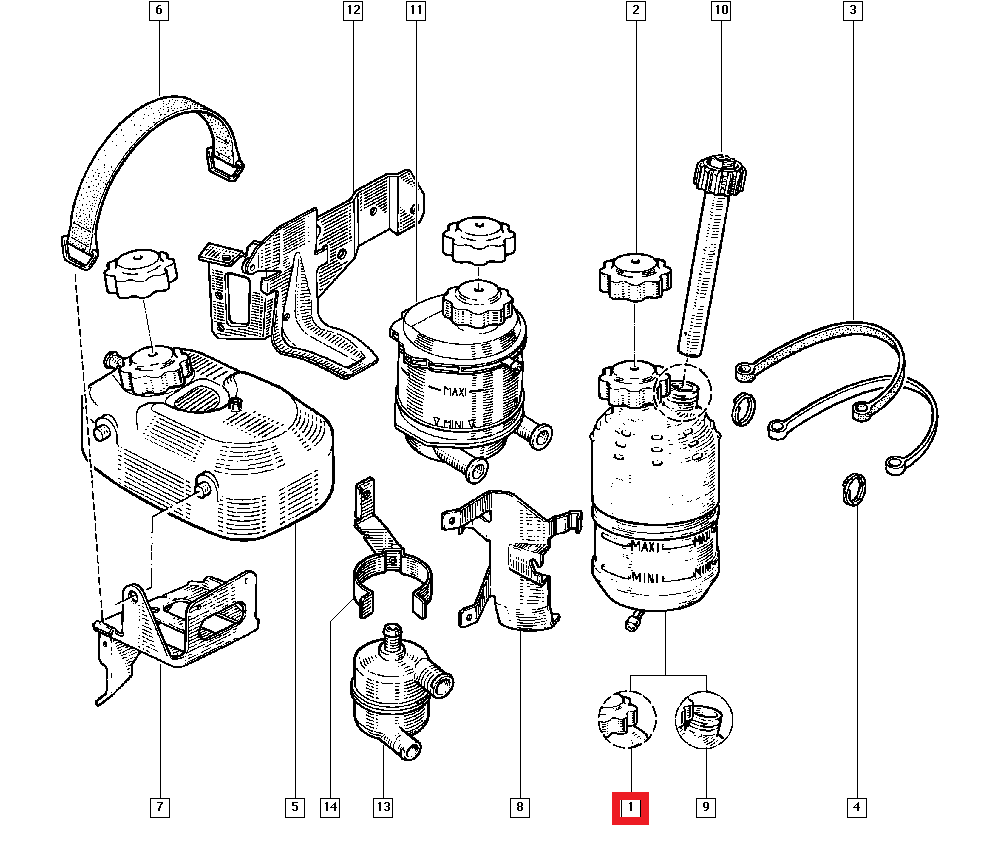 7701460422 - Reservatório vaso expansão plástico :: ALL4RENAULT