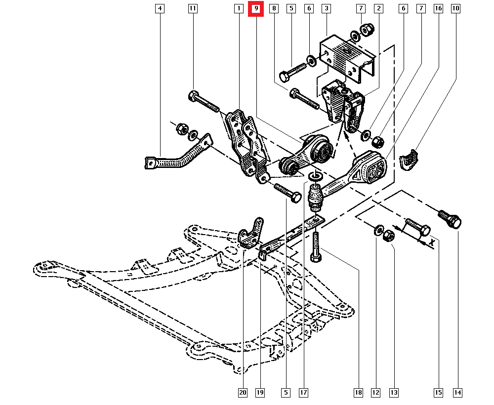 7700849715 - Apoio motor trás :: ALL4RENAULT