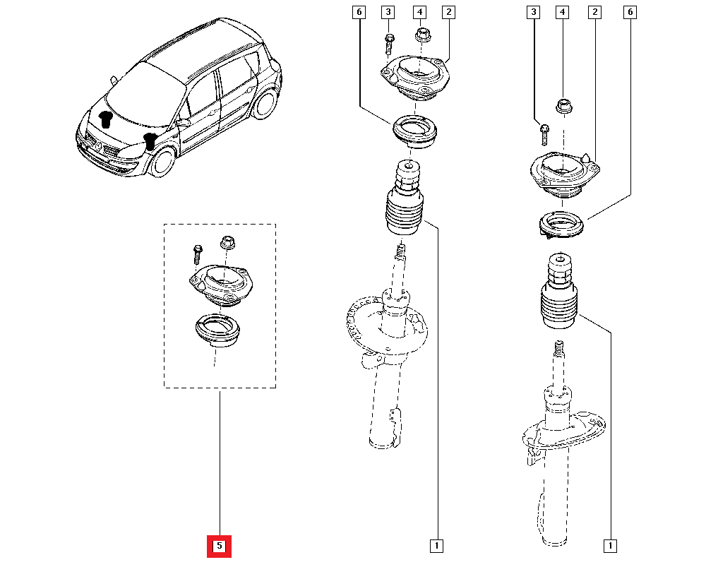 7701207678 - Suporte amortecedor frente :: ALL4RENAULT