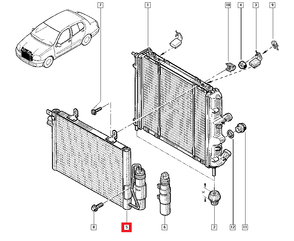 7700414103 - Radiador + Secador A.C. :: ALL4RENAULT