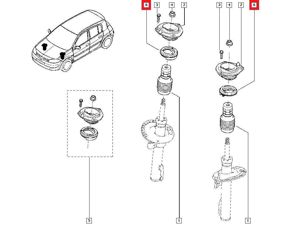 8200485734 - Suporte amortecedor frente :: ALL4RENAULT