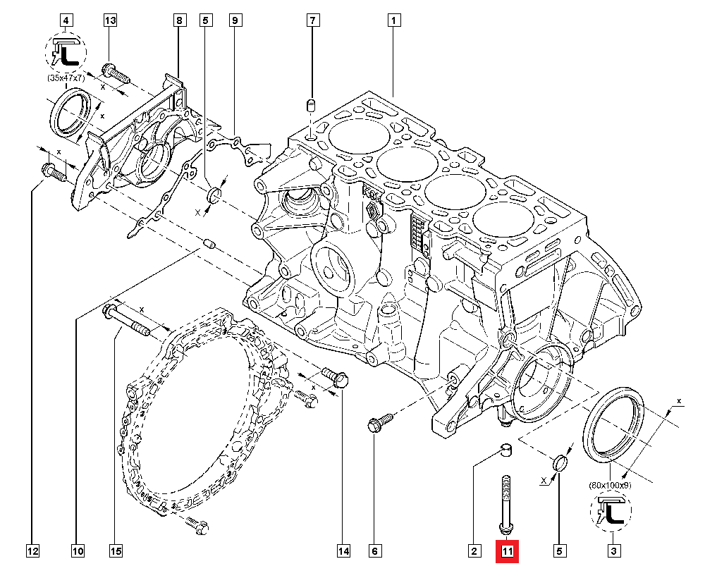 8200149640 - Parafuso M10x1,50mm (76mm) Tork :: ALL4RENAULT