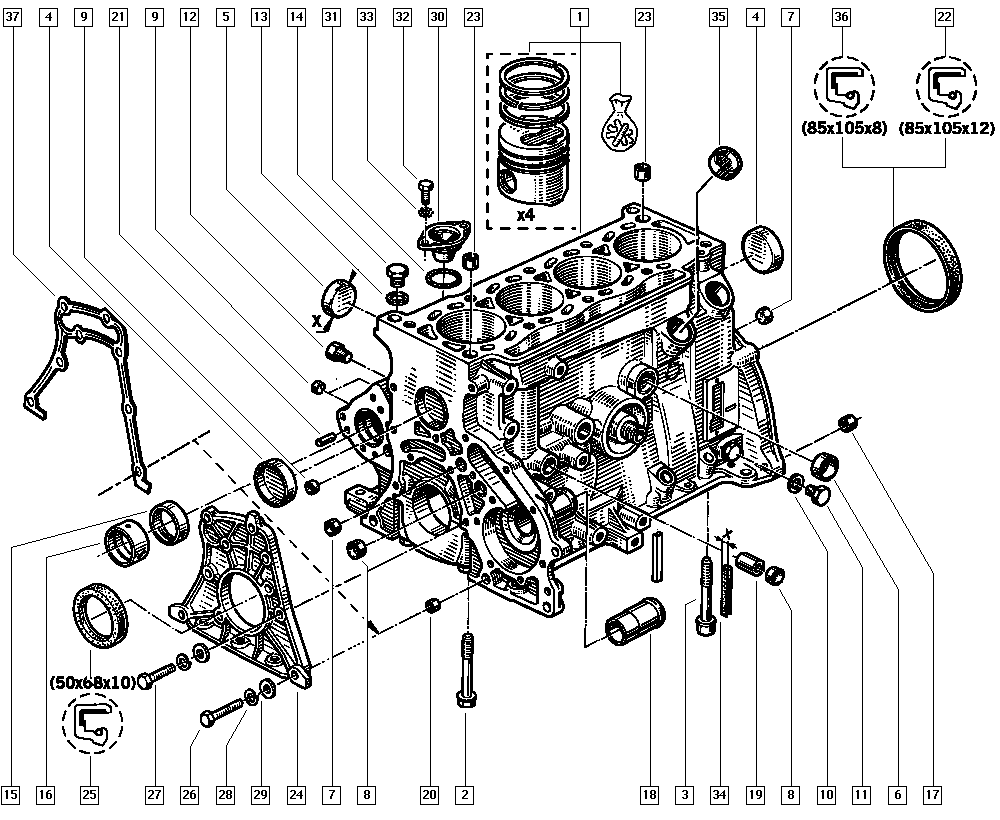 7703602378 - Parafuso M10x1,50mm (066mm) Tork/Caixa :: ALL4RENAULT