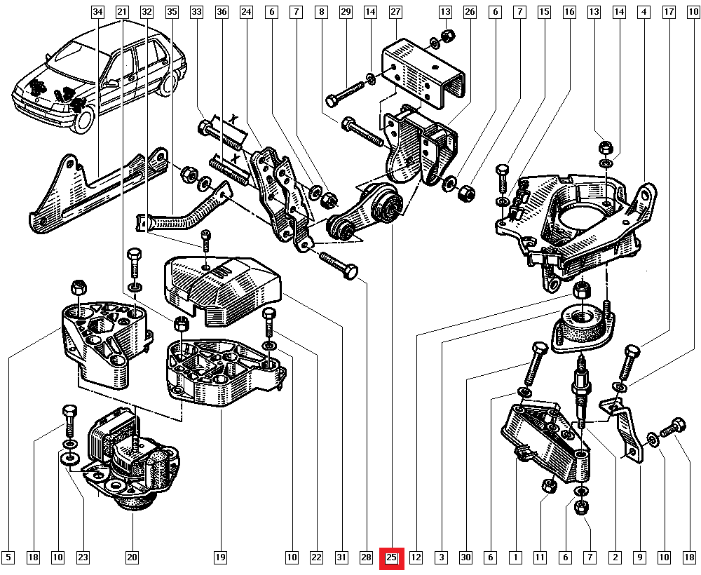 7700800522 - Apoio motor trás :: ALL4RENAULT