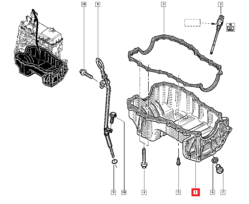 7700273458 - Cárter óleo K7J :: ALL4RENAULT