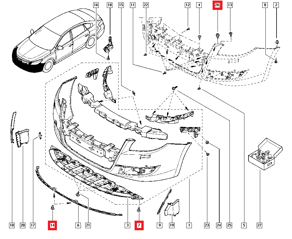 054000001R - Clip entrada ar 8x18mm / para-choques / resguardo motor ...