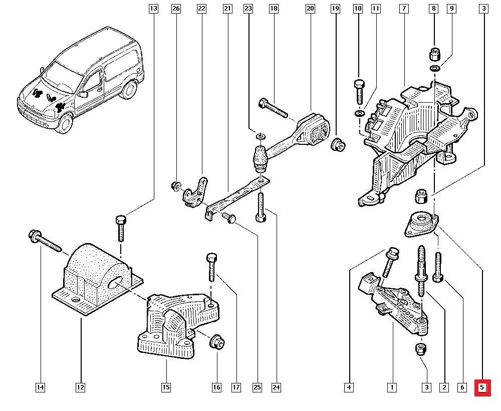 7700788318 - Apoio motor esquerdo :: ALL4RENAULT