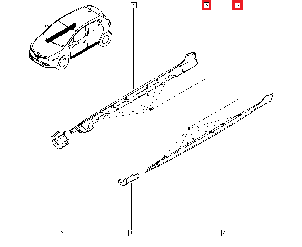 8200909084 - Clip painel friso lateral / forra porta :: ALL4RENAULT