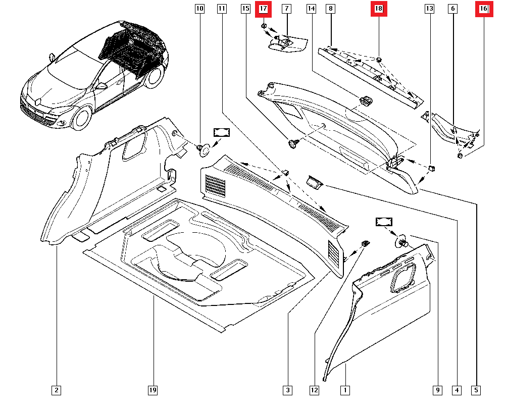 8200909084 - Clip painel friso lateral / forra porta :: ALL4RENAULT