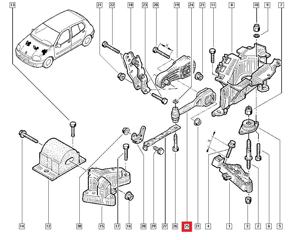 8200155207 - Apoio motor trás :: ALL4RENAULT
