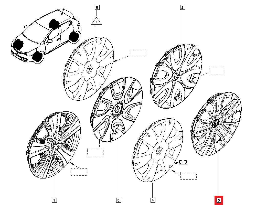 403157271R - Tampão roda 415mm plástico LAGOON 15 :: ALL4RENAULT