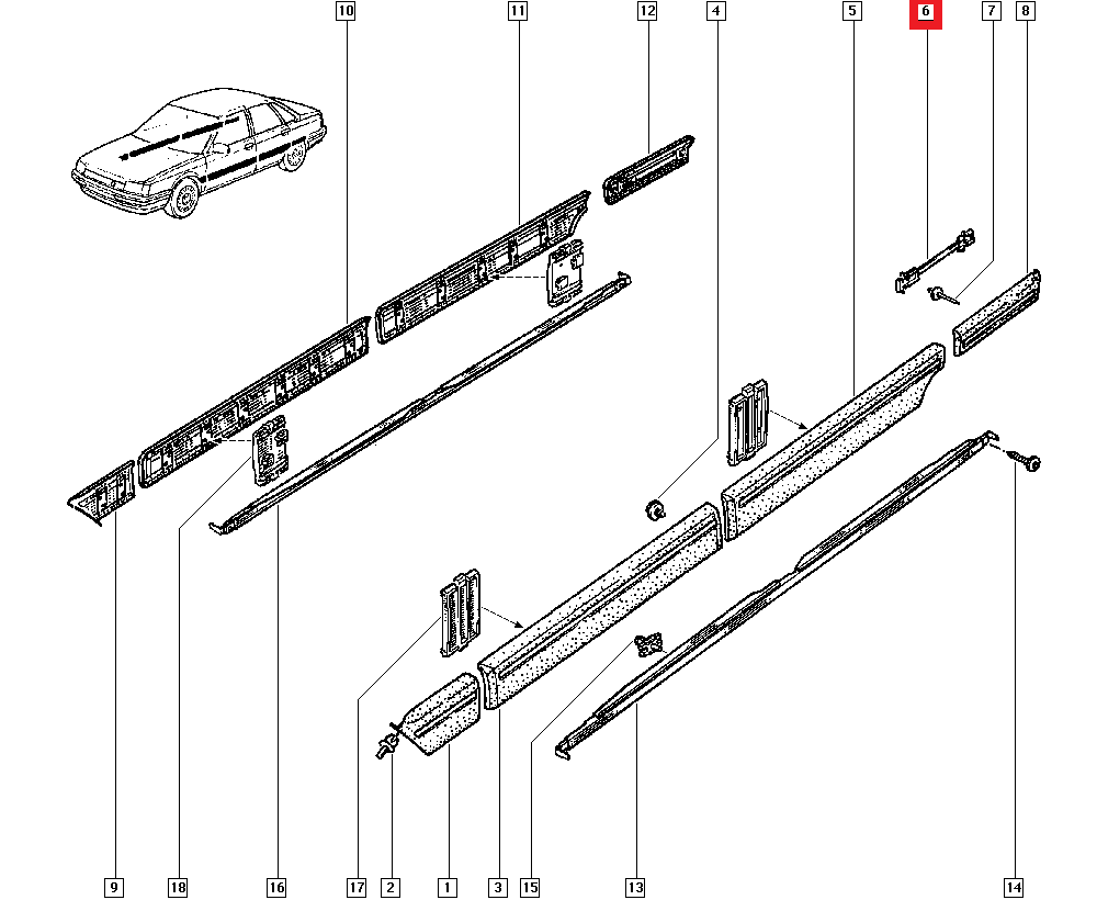 7700787979 - Clip friso lateral exterior CARRO :: ALL4RENAULT