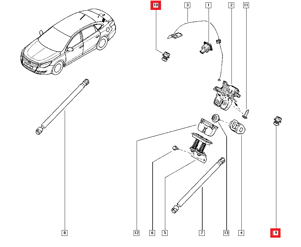 7700843546 - Batente capô/porta mala furo 22,5mm :: ALL4RENAULT