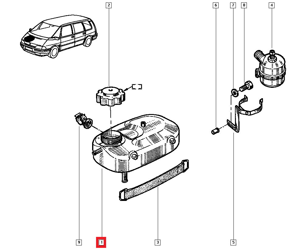 6025170858 - Reservatório vaso expansão plástico :: ALL4RENAULT