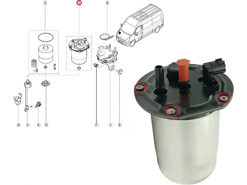 164003560R - Filtro combustível completo :: ALL4RENAULT