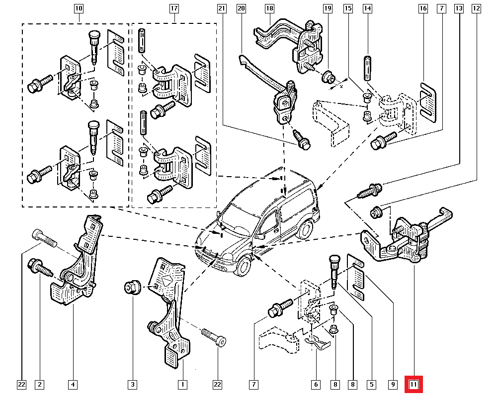 7700303548 - Tirante porta direito/esquerdo :: ALL4RENAULT