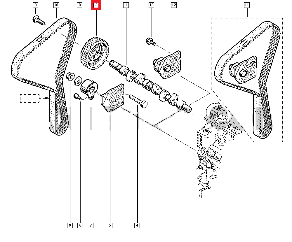 8200277233 - Carreto 44 dentes 132x31mm árvore cames :: ALL4RENAULT