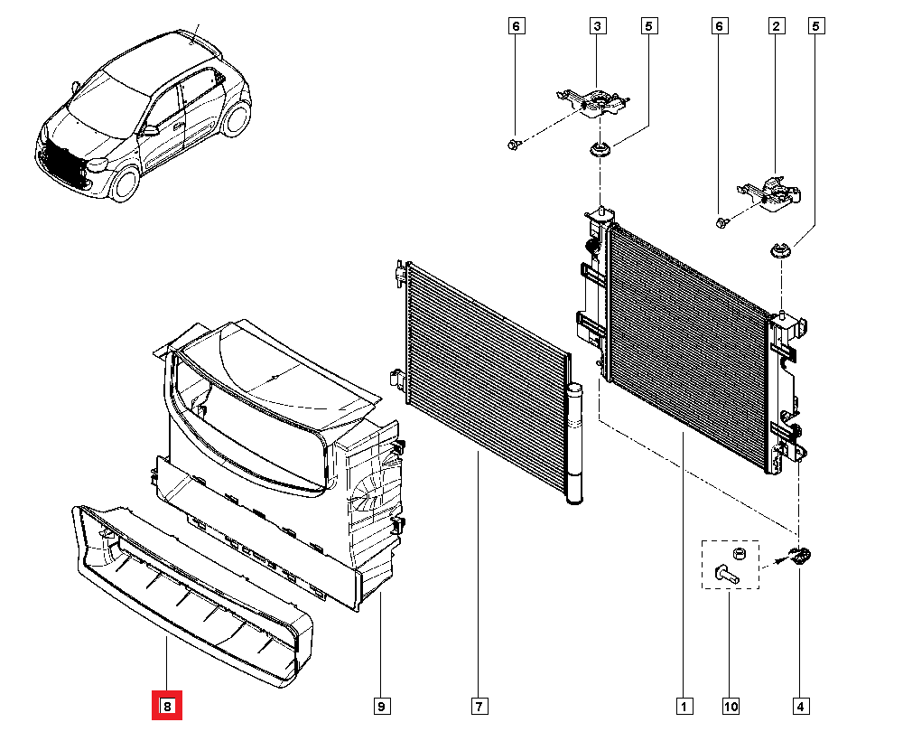 214774867R - Resguardo radiador inferior :: ALL4RENAULT