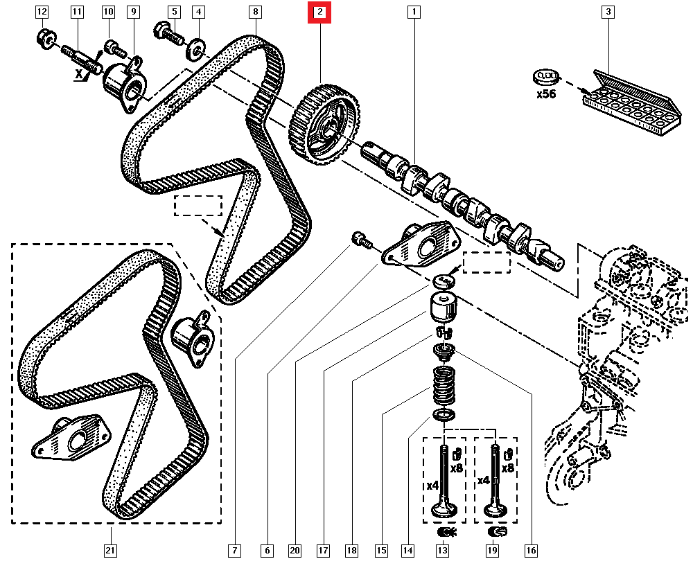 7700866844 - Carreto 40 dentes 120x31mm árvore cames :: ALL4RENAULT