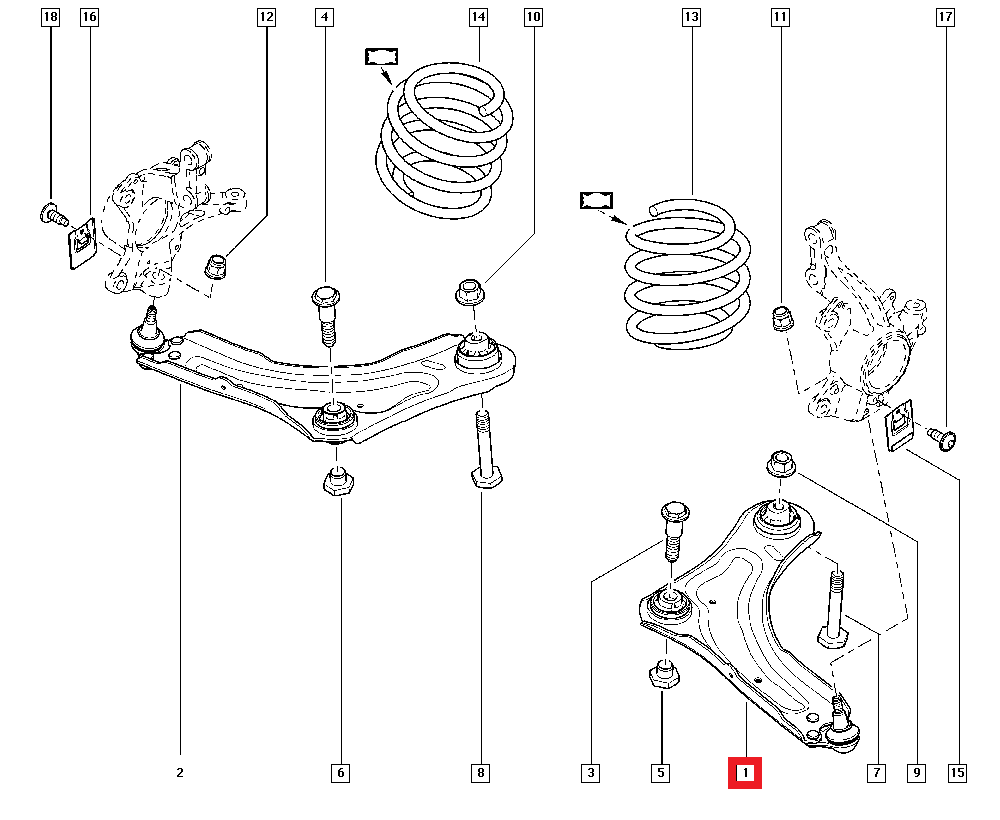545018194R - Braço inferior suspensão esquerdo :: ALL4RENAULT