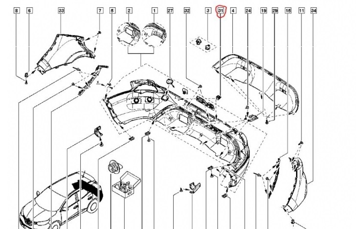 85284JD00A - Clip fixação para-choques :: ALL4RENAULT