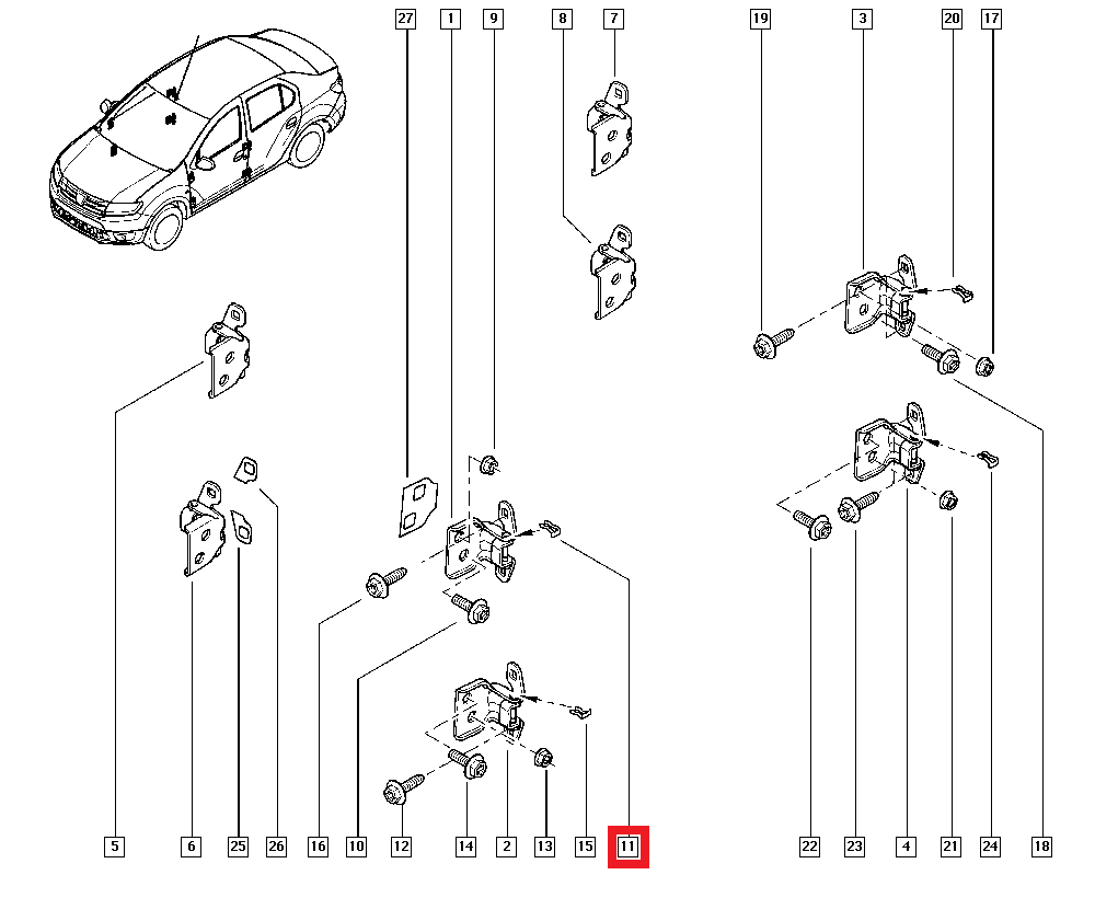 7703080122 - Mola Ø 5 mm Bloqueio de porta :: ALL4RENAULT