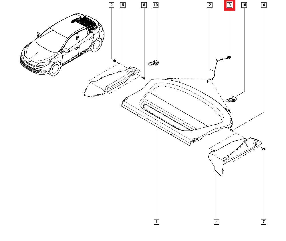 8200675047 - Clip suporte chapeleira :: ALL4RENAULT