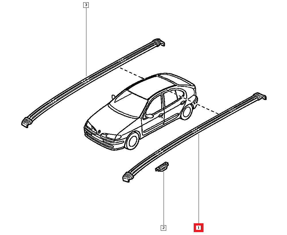 7700428459 - Friso tejadilho preto esquerdo (1340mm) :: ALL4RENAULT