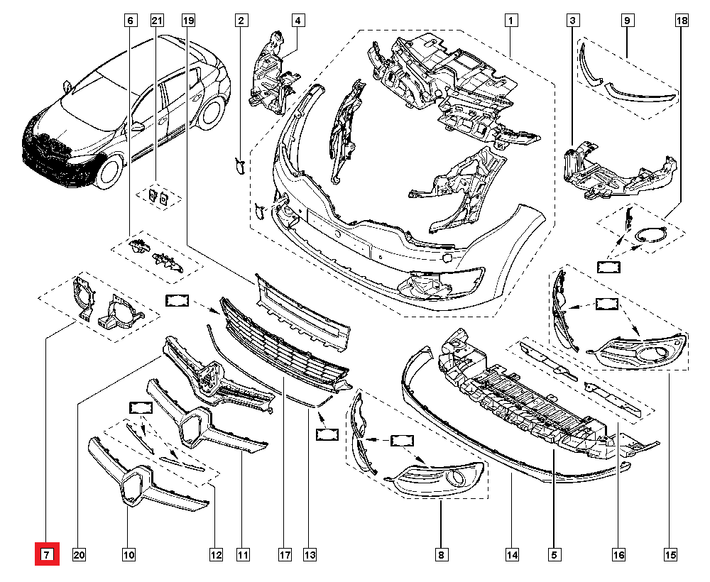 269167419R - Suporte farois nevoeiro/parachoques frente :: ALL4RENAULT