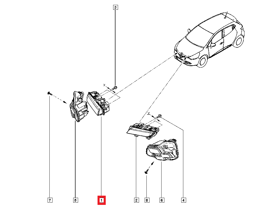 266000411R - Suporte farol direito :: ALL4RENAULT