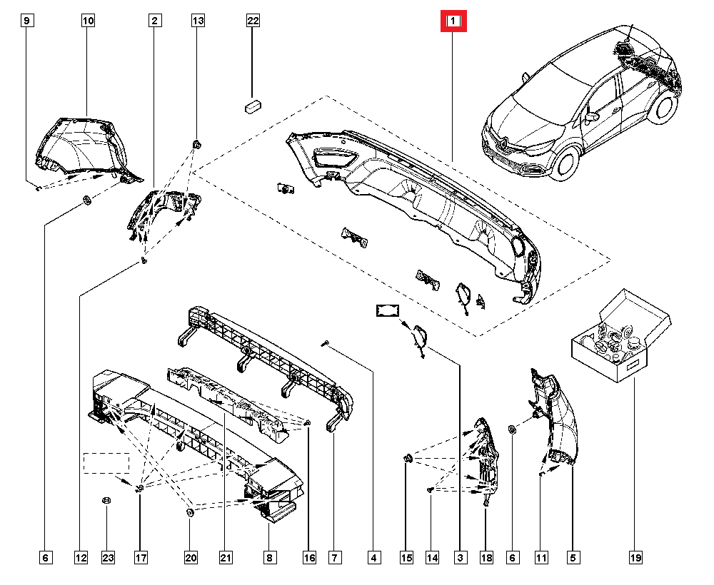 850B27697R - Para-choques trás ORIGINAL :: ALL4RENAULT