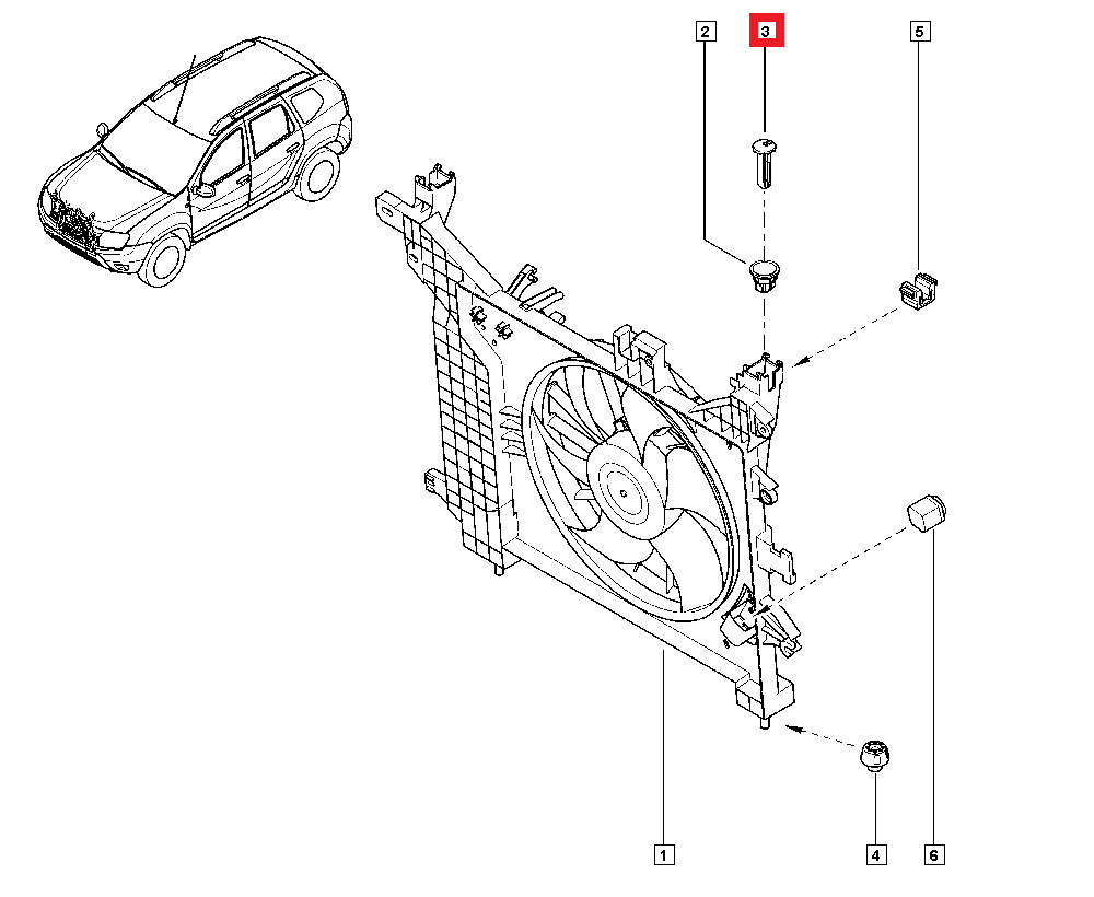 214450001R - Pino fixar radiador :: ALL4RENAULT