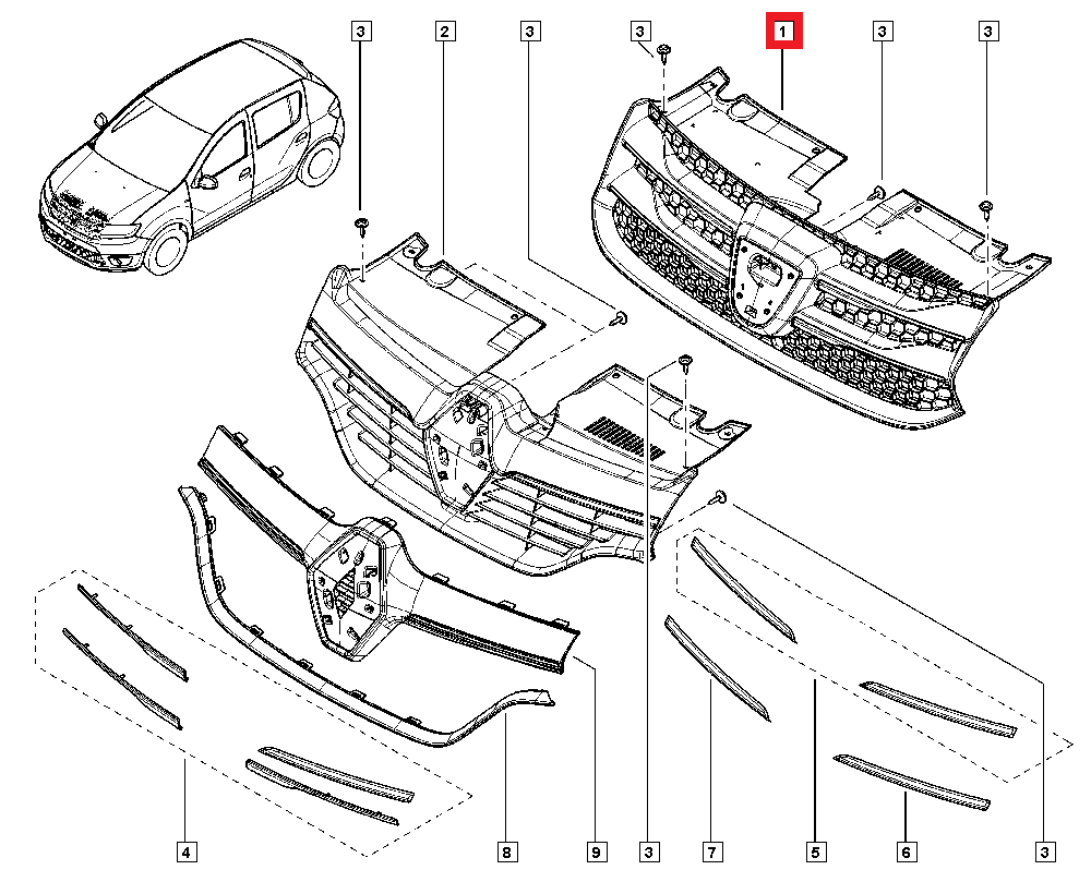 623108072R - Grelha frente :: ALL4RENAULT