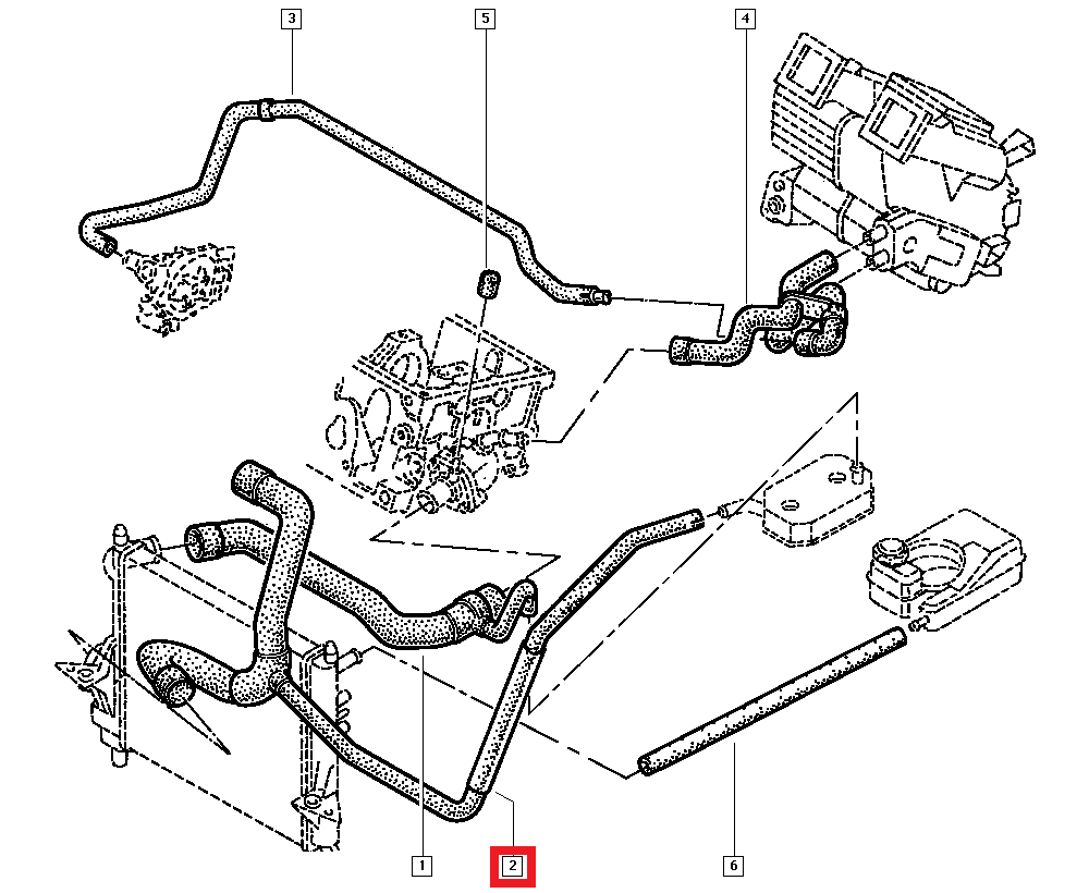 7700423363 - Tubo água 30/30mm radiador inferior D7D :: ALL4RENAULT