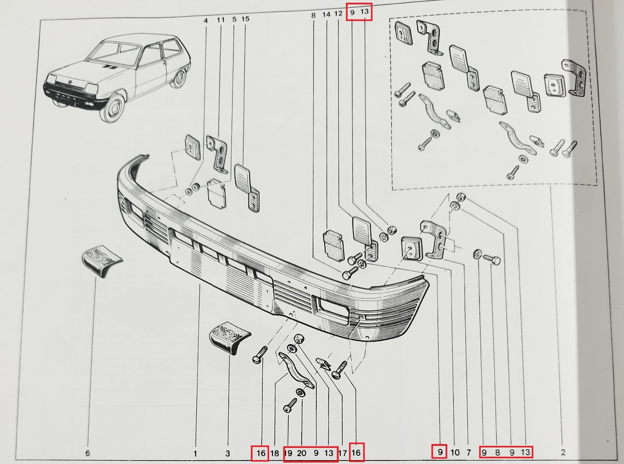 7703006027 - Kit parafussos para-choques frente :: ALL4RENAULT