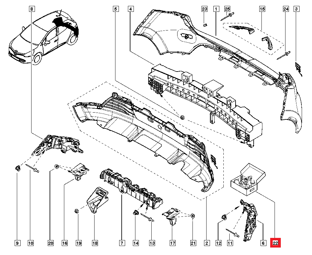 850101016R - Clips diversos para-choques trás CLIO IV :: ALL4RENAULT