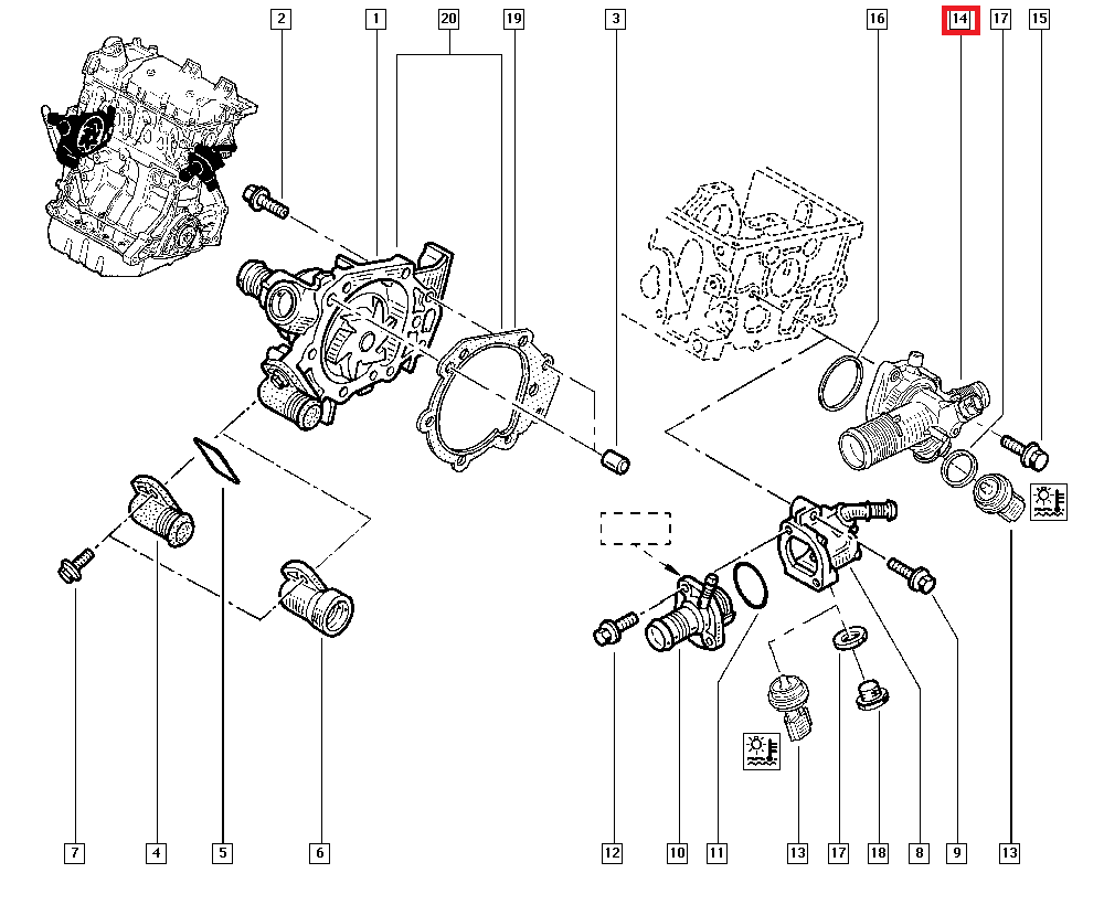 8200660882 - Caixa termostato completa 89 graus :: ALL4RENAULT